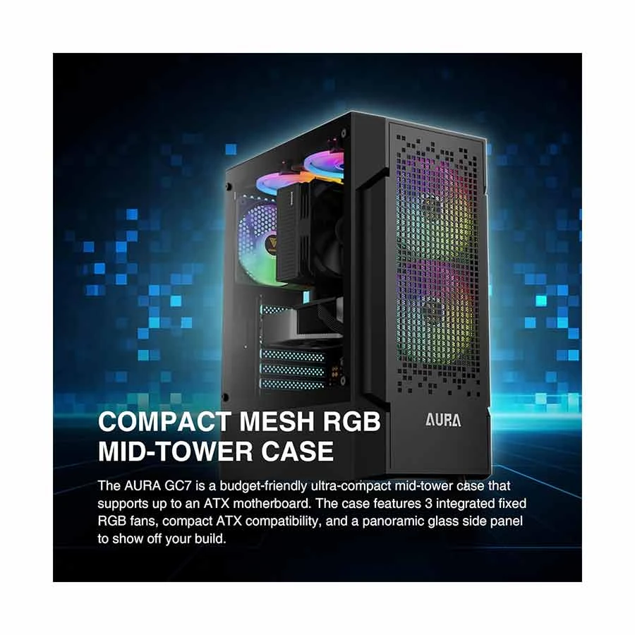 GAMDIAS AURA GC7 RGB Gradient Mesh Casing Price in BD|RYANS
